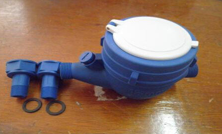 Multi Jet 15mm Water Meter With Plastic Nylon Body Vane Wheel Class B