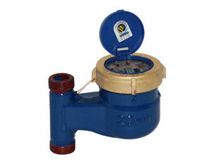 DN20mm Multi Jet Wet Type Water Meter With Iron Body Vertical Installation