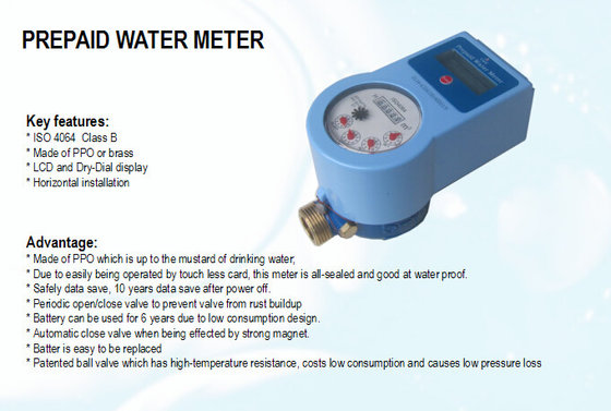 Digital Smart Brass Multi Phase Water Meter Prepaid Intelligent With IC Card