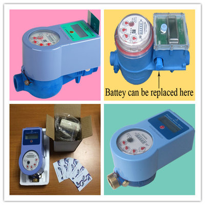 25mm Smart Radio Frequency Water Meter , Contactless RF Card Vertical Water Meter