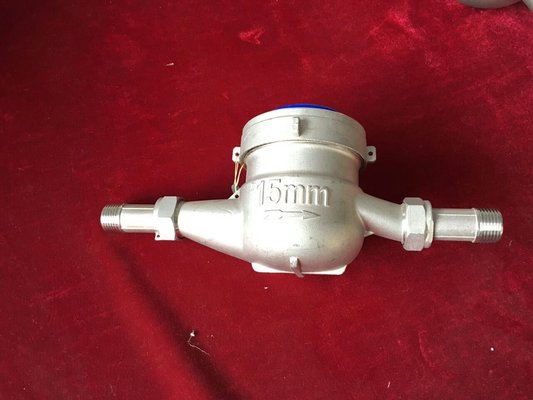 DN15 - DN25 Stainless Steel Body Multi Jet Water Meter Magnetic Drive Dry Type