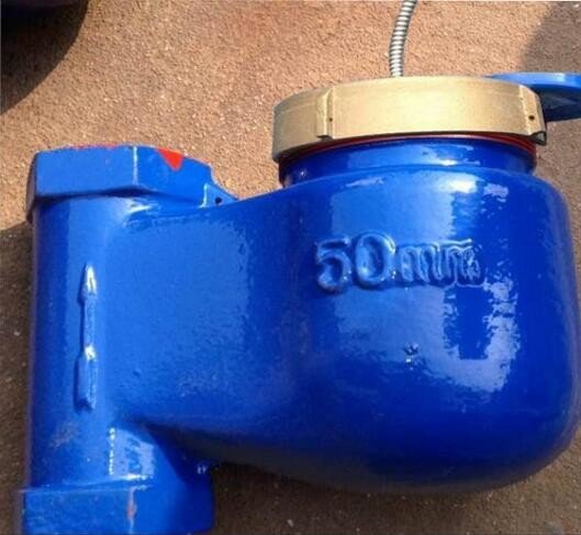 Blue Vertical Type Multi Jet Residential Water Meter With Pulse Output