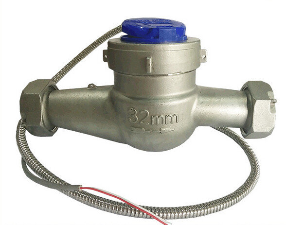 DN32mm Stainless Steel 304 Multi Jet Water Meter Dry Dial , Pulse Output Water Meter