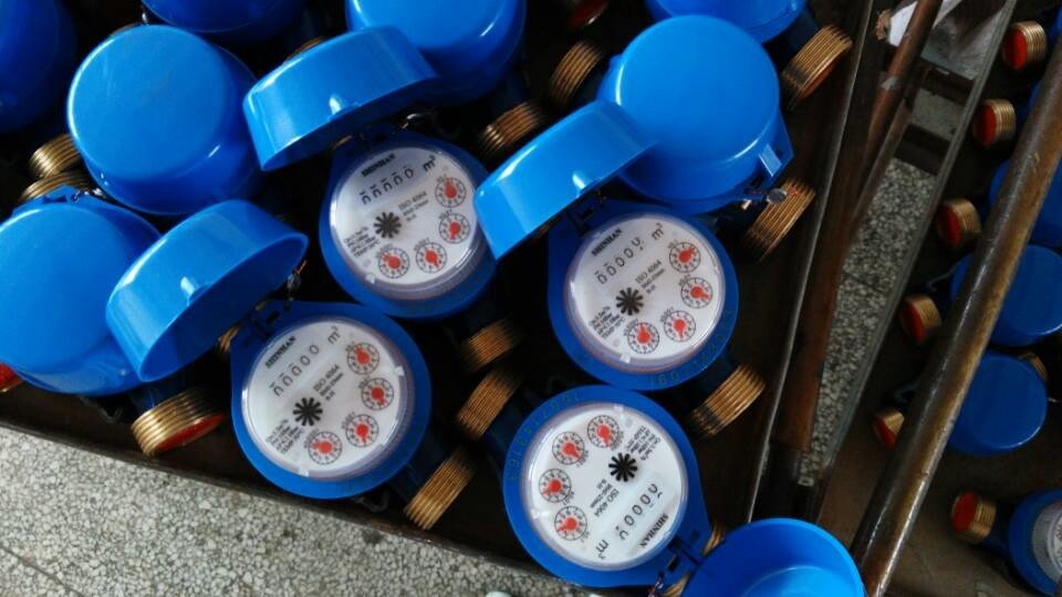 Single Jet 1 Inch Water Meter , Dry Dial Vane Wheel Potable Water Meter With 5 Wheels
