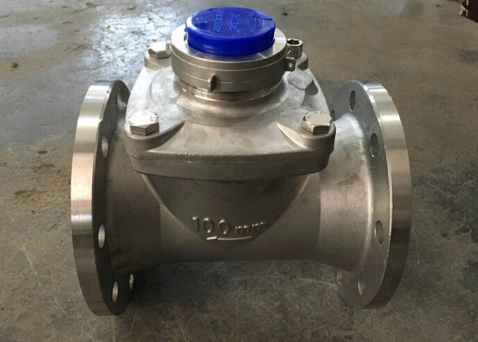 Stainless Steel Woltman Irrigation Water Meter , Dry Type Domestic Water Flow Meter
