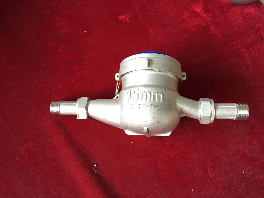 DN15 - DN25 Stainless Steel Body Multi Jet Water Meter Magnetic Drive Dry Type