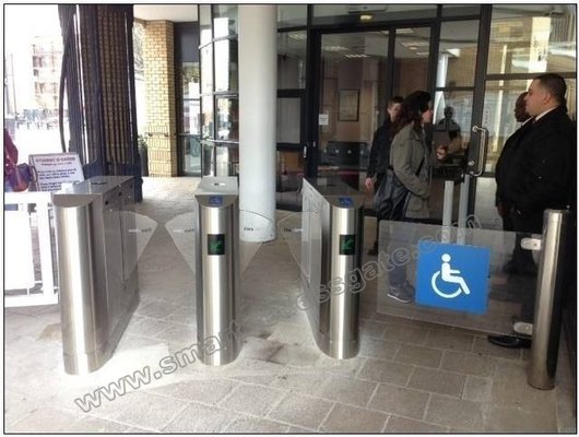 Retractable Flap Barrier Gate / Access Control Security Turnstiles supplier