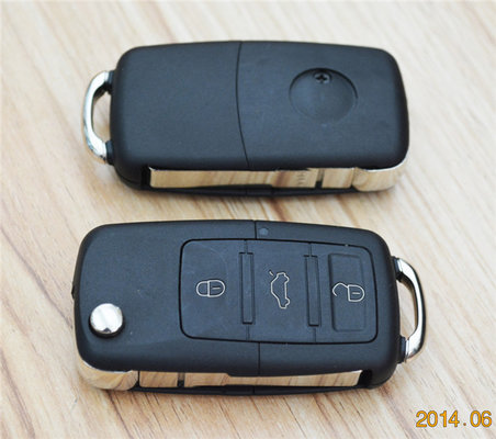Flip Key Remote Car Alarm Keyless Entry System Trunk Open Feature And Siren Output