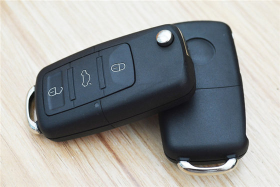 Flip Key Remote Car Alarm Keyless Entry System Trunk Open Feature And Siren Output