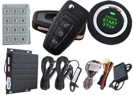 Engine Push Button Start Smart Key Alarm System , 3 - 5 Mters Auto Car Central Locking System
