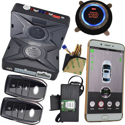 Intelligent Smart Phone Car Alarm Smart Start Remote Car Starter With Sim Card Start Stop Button