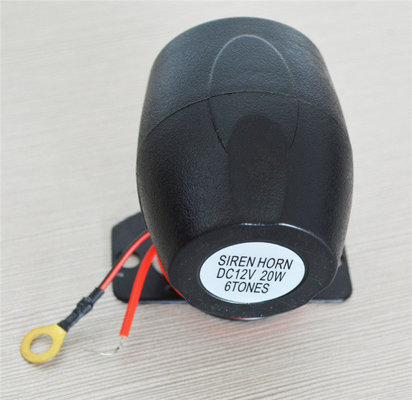 Full Black 20W 6 Tones Security Alarm Siren Car Alarm Horn Low Temperature Endurance