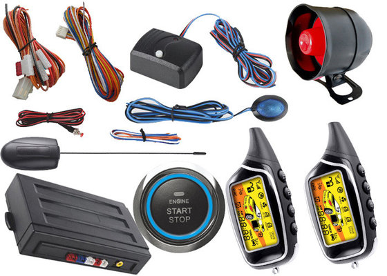 Two Way Car Alarm System With Start Stop Engine Button , Anti Robbery Auto Security Alarm Systems