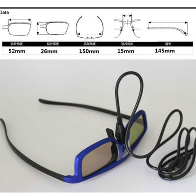 Accessories  DLP Projector Shutter 3D Glass, TV Side by Side 3D Glasses