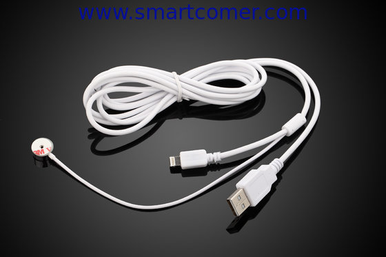 COMER anti-theft locking security retail display for mobile phone stands with alarm and type c charging cable