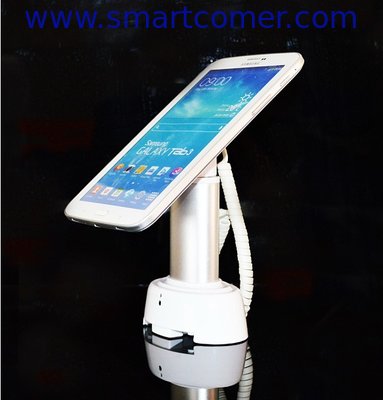 COMER 7" tablet security alarm counter display stands with charging function and alarm sensor
