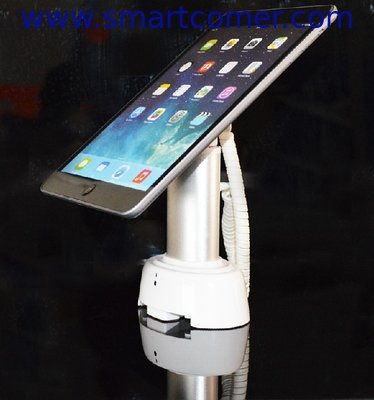 COMER 7" tablet security alarm counter display stands with charging function and alarm sensor