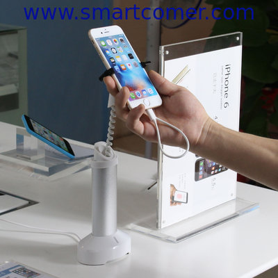 COMER cell phone alarm magnetic stand with gripper for mobile tabletop trade show display