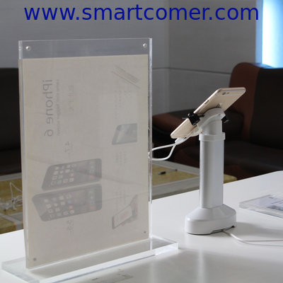 COMER anti-theft display magnetic stands Mobile phone security counter display rack with grippers