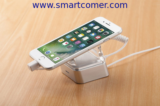 COMER anti-theft alarm display stand for mobile phone shop with alarm and charging cables