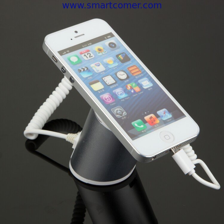 COMER cellphone security alarm counter stand with charging function for retail display