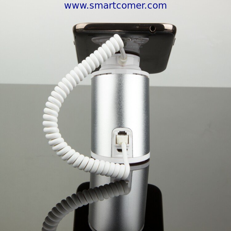 COMER clip locking holders antitheft devices clamp security mobile phone charging stand with alarm