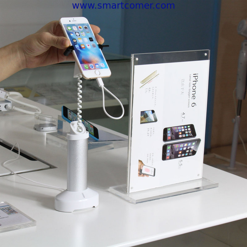 COMER anti-theft security display for smartphone gripper stand with internal wire