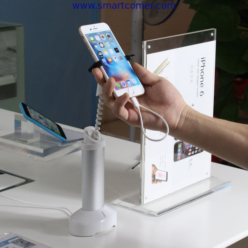 COMER android cell phone secure counter display holders, hand phone security gripper stands