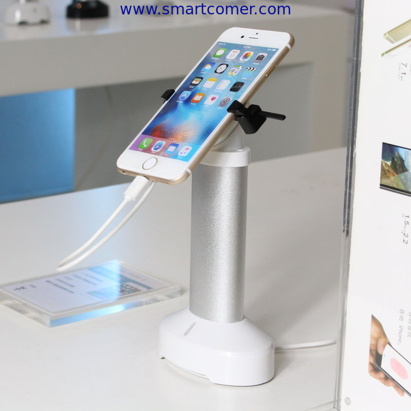COMER anti-shoplift alarm locking devices for gsm mobile phone security stand with grippers