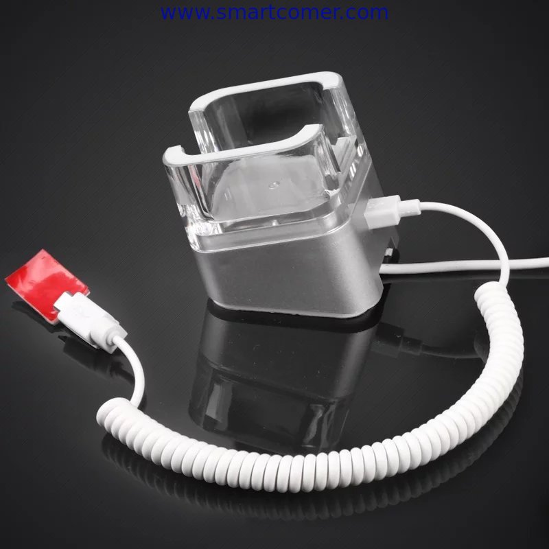 COMER New acrylic display table sensor stands for security anti-theft alarm charging for tablet cellphone
