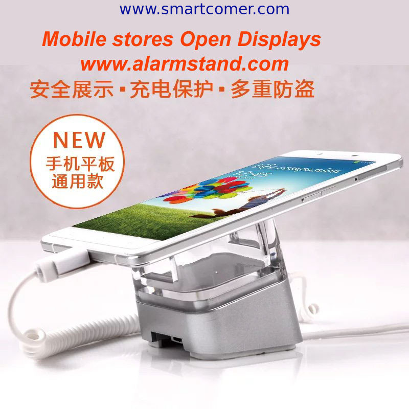 COMER anti-theft charging holder for display pad cellphone type c cable locking alarm stands display