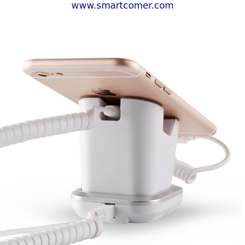 COMER anti-theft tablet pad air magnetic stand with alarming cable and charging cord for retailers shops