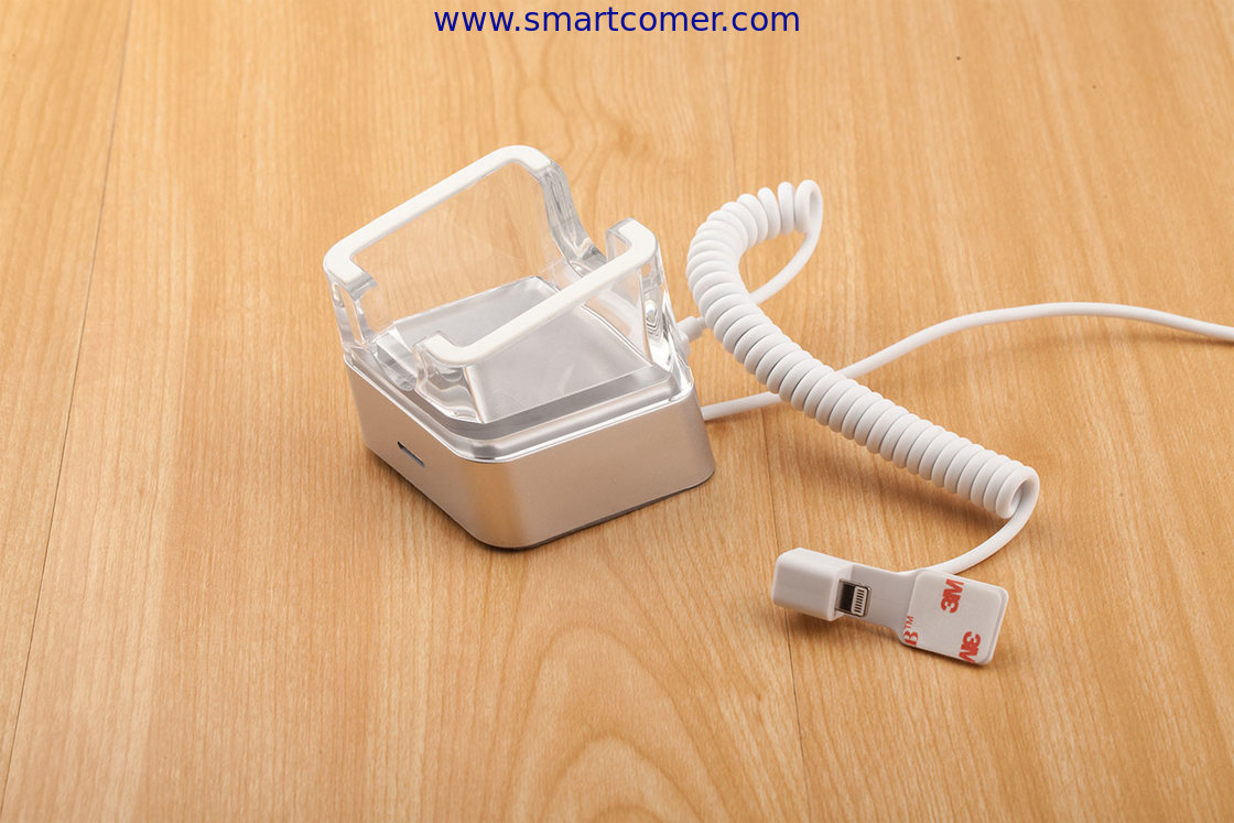 COMER alarm handsets table mounting plastic brackets for retail stores with charging cables and alarm sensor