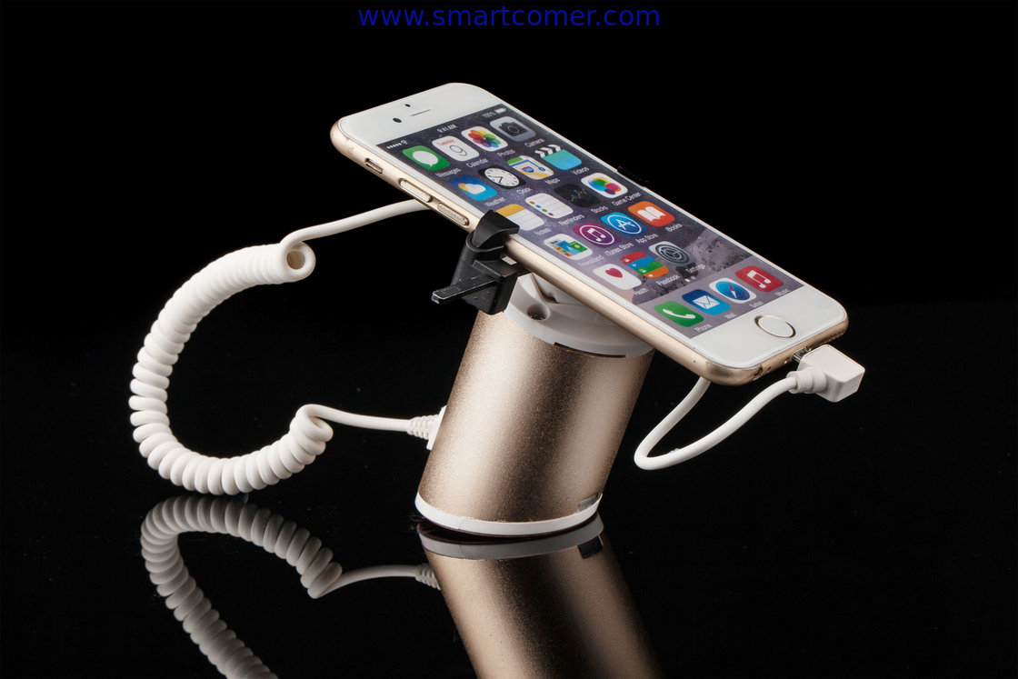 COMER anti-theft alarm clip security holder grip cable lock cell phone stands with alarm
