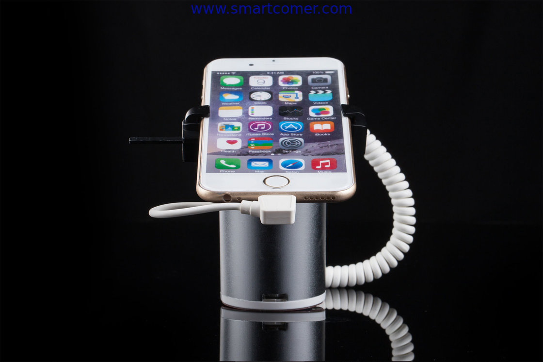 COMER anti theft locking devices cell phone security clamp counter display holder with alarm and charging