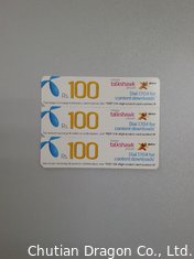 China Scratchable Telecom Telephone Card Made of Artpaper 86 x 54 mm for Mobile Top up supplier