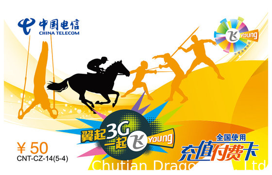 CR80 1-in-1 Telecom Phone Cards Standard Paper Recharge Scratch Card 86 x 54mm supplier