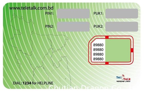 Printed Telecom SIM Card for GSM Prepaid and Postpaid services with STK menu supplier