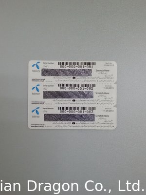 Scratchable Telecom Telephone Card Made of Artpaper 86 x 54 mm for Mobile Top up supplier
