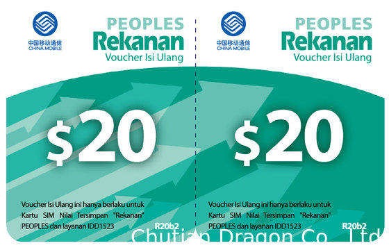 Prepaid Scratch Telecom Phone Cards 86 x 54 mm for Telephone Recharge / Top up supplier