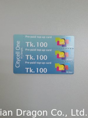 Telecom Prepaid Phone Cards / Scratch Card with 4 Color Silk screen printing supplier