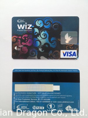 Bank's visa smart card with hico - magstripe and standard hologram supplier