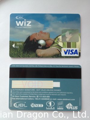 Plastic Debit Card / VISA Smart Card with Secured VISA Hologram Label supplier