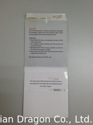 3G SIM Card Envelope with CMYK Printing for Telecom Company,85x96mm folded size supplier