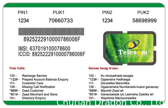 Plastic Telecom SIM Card with 128K Java Chip for High Quality Communication supplier