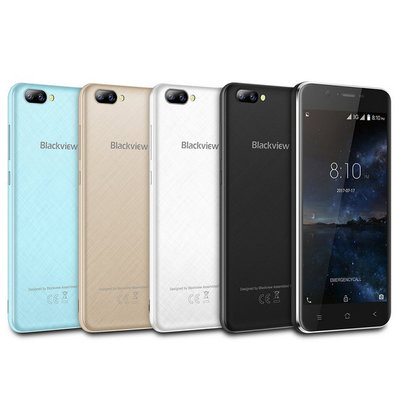 Android 7.0 MTK6580A Cellular Cell Phone 1GB 8GB 5 inch 1280x720 Blackview A7