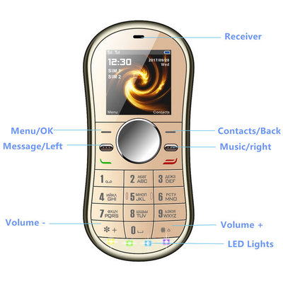 300mAh Basic Mobile Phones , 1.33 Inch Basic Model Mobile Phones Without Camera 
