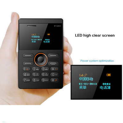 1 Inch Small Size Smart Mobile Phones 160x128 35g Lightest 320mAh Card Size IFcane E1