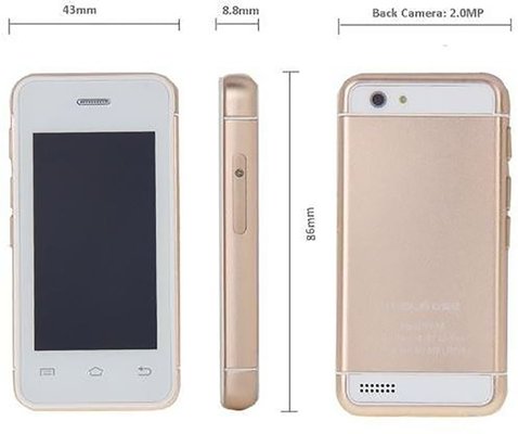 3G Band 4GB ROM Small Size Touch Screen Mobile MT6572A Dual Core Melrose S9 0.3MP Camera