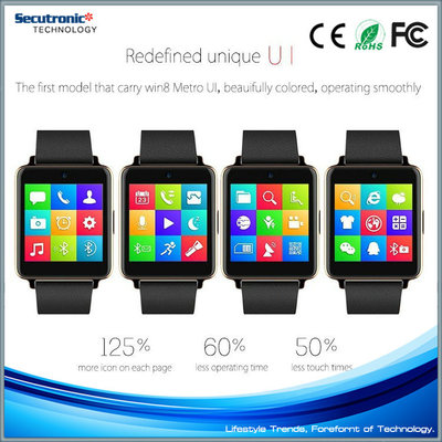 Good Looking Android Wear Smartwatch GSM SIM Card Slot 0.3MP CMOS Sensor